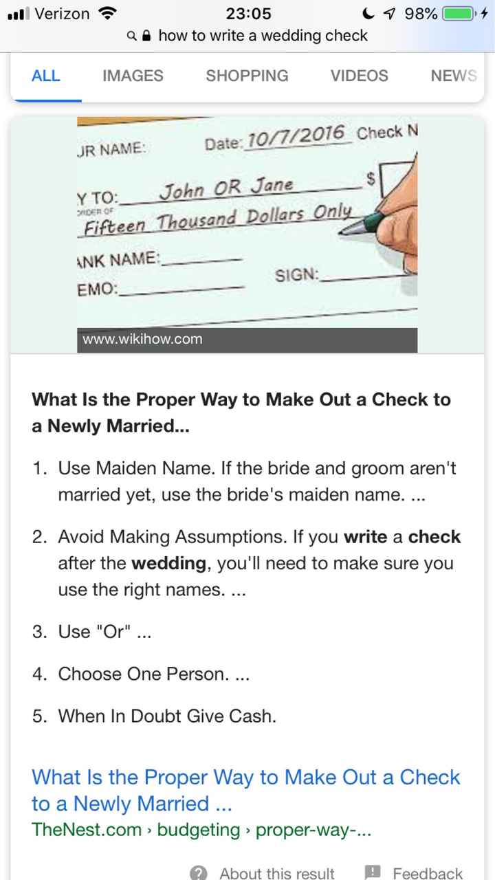 Cashing wedding checks with both names | Beachweddingtips.com